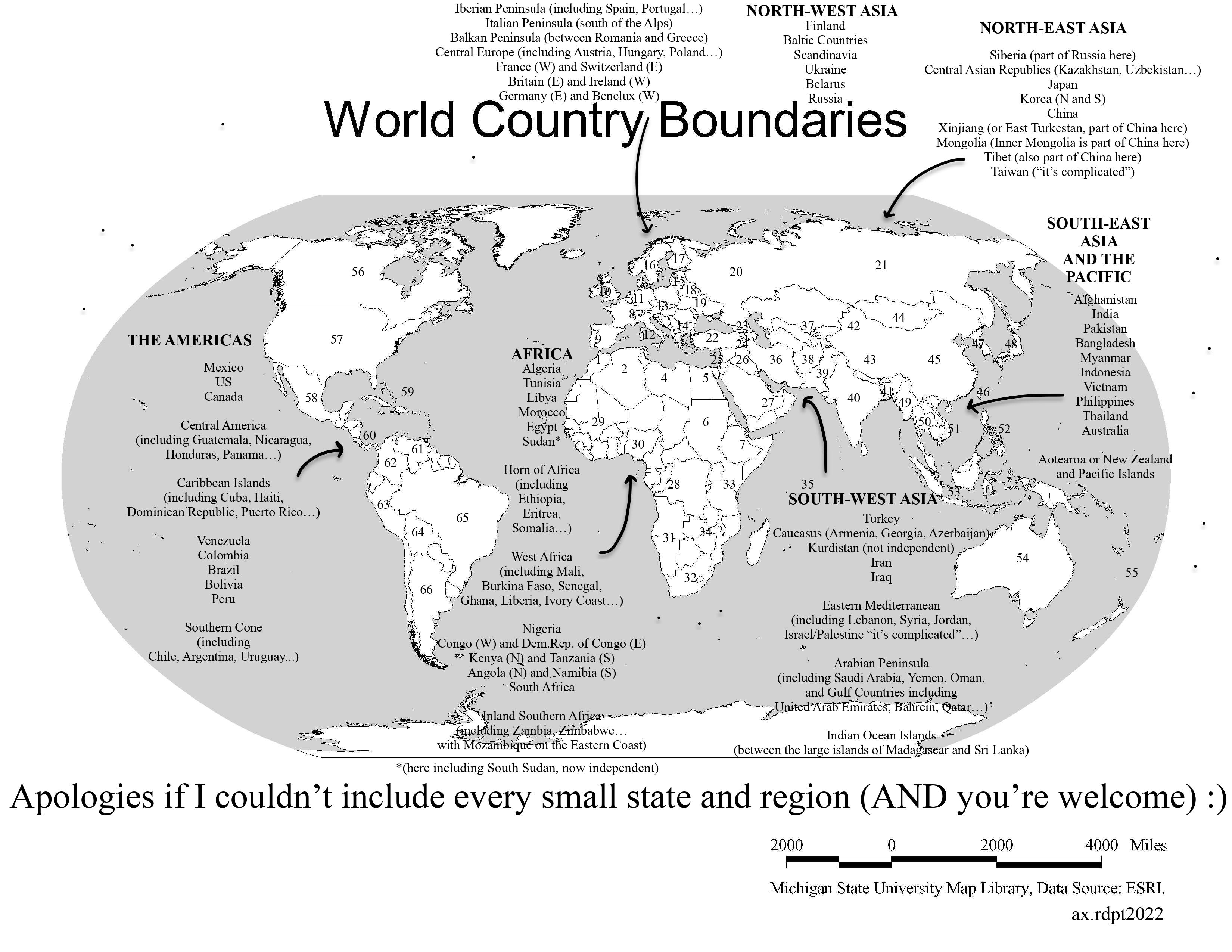 World Map Exercises – Europe is Not a Continent